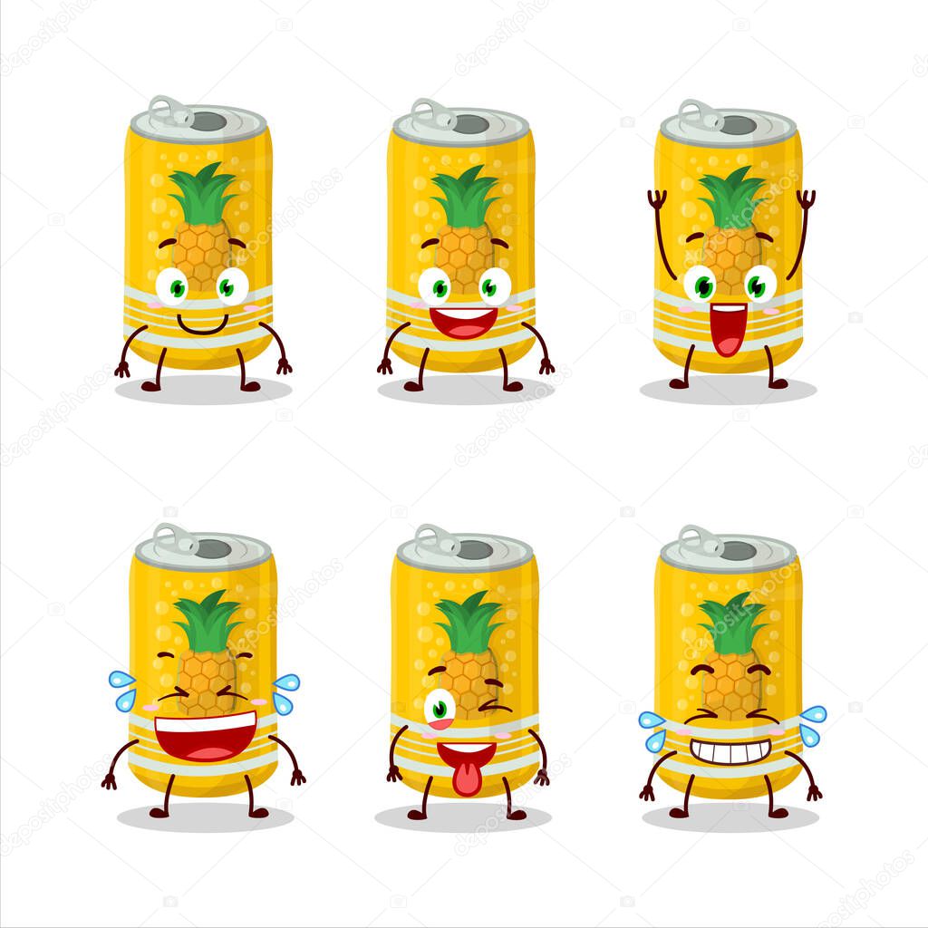 Personaje de dibujos animados de la lata de refresco de piña con ...