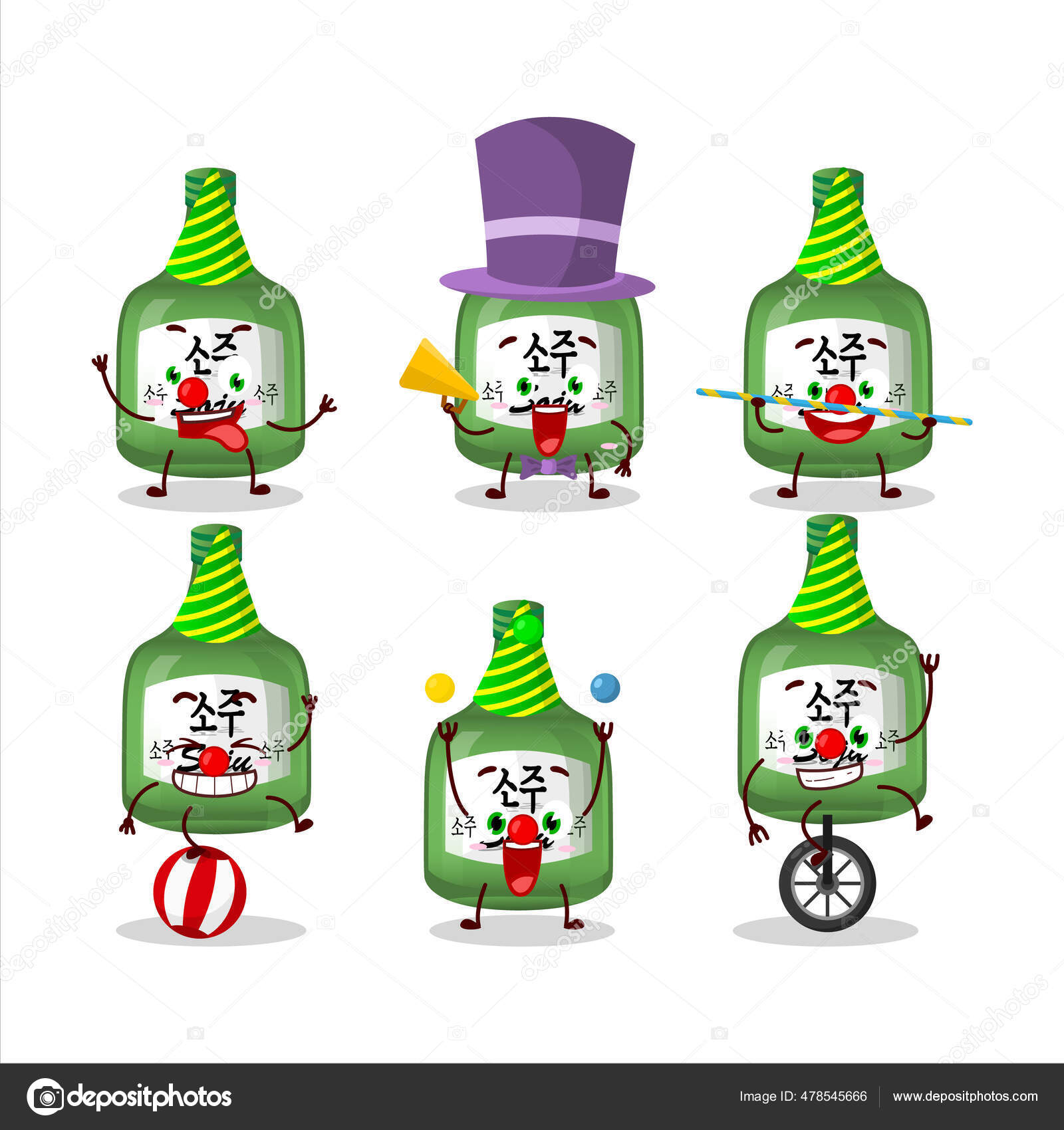 Cartoon Character Soju Various Circus Shows Vector Illustration Vecteur ...