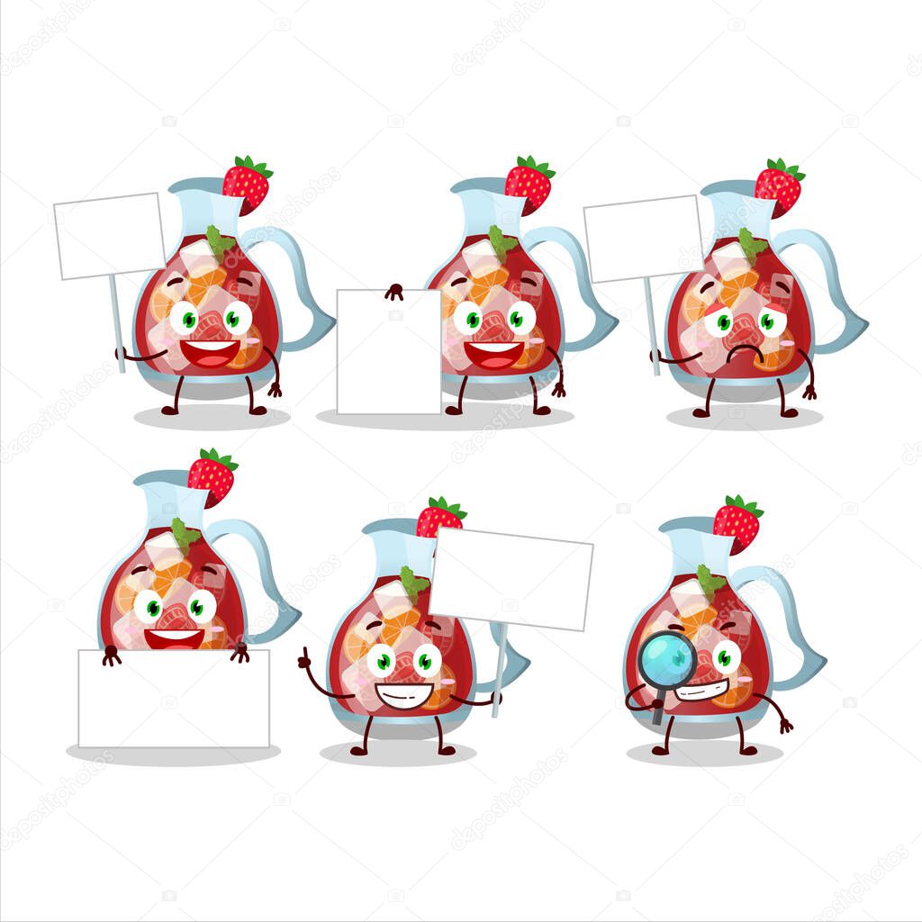 Caricatura Sangria en car cter traer tablero de informaci n. Ilustraci n vectorial 2024