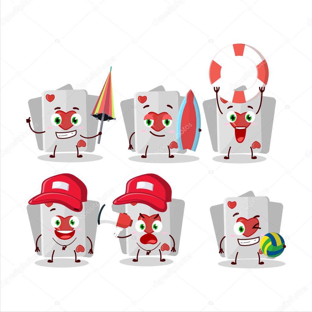 Cara feliz tarjeta remi amor personaje de dibujos animados jugando en una playa. Ilustraci n ...