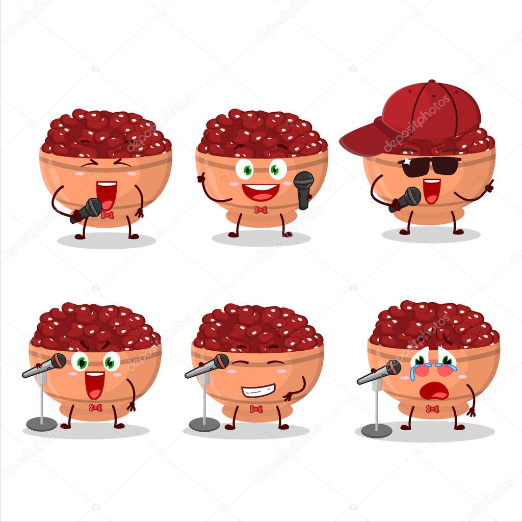 Un lindo concepto de diseño de dibujos animados de frijoles de riñón ...