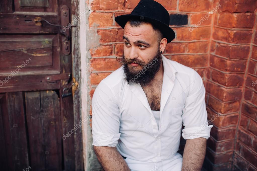 Bearded handsome man — Stock Photo © anatoliycherkas #121089312