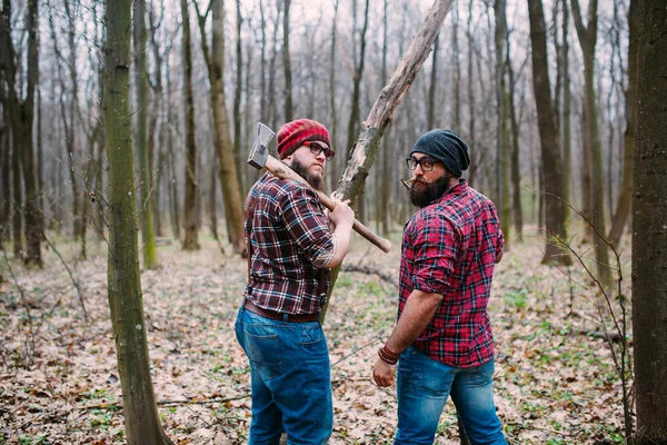 Poachers in forest. deforestation. ranger or poach. man forester use ...