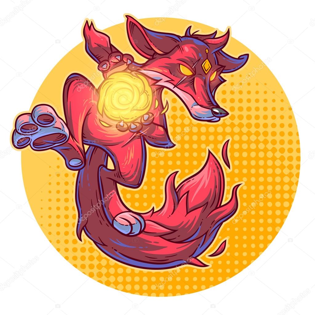 Ilustración vectorial de un zorro fuego. 2023
