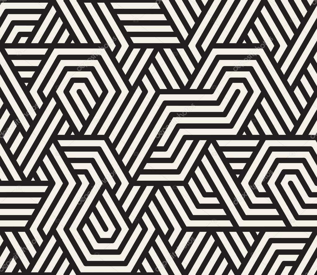Patrón geométrico de líneas de triángulo irregulares blanco y negro sin ...