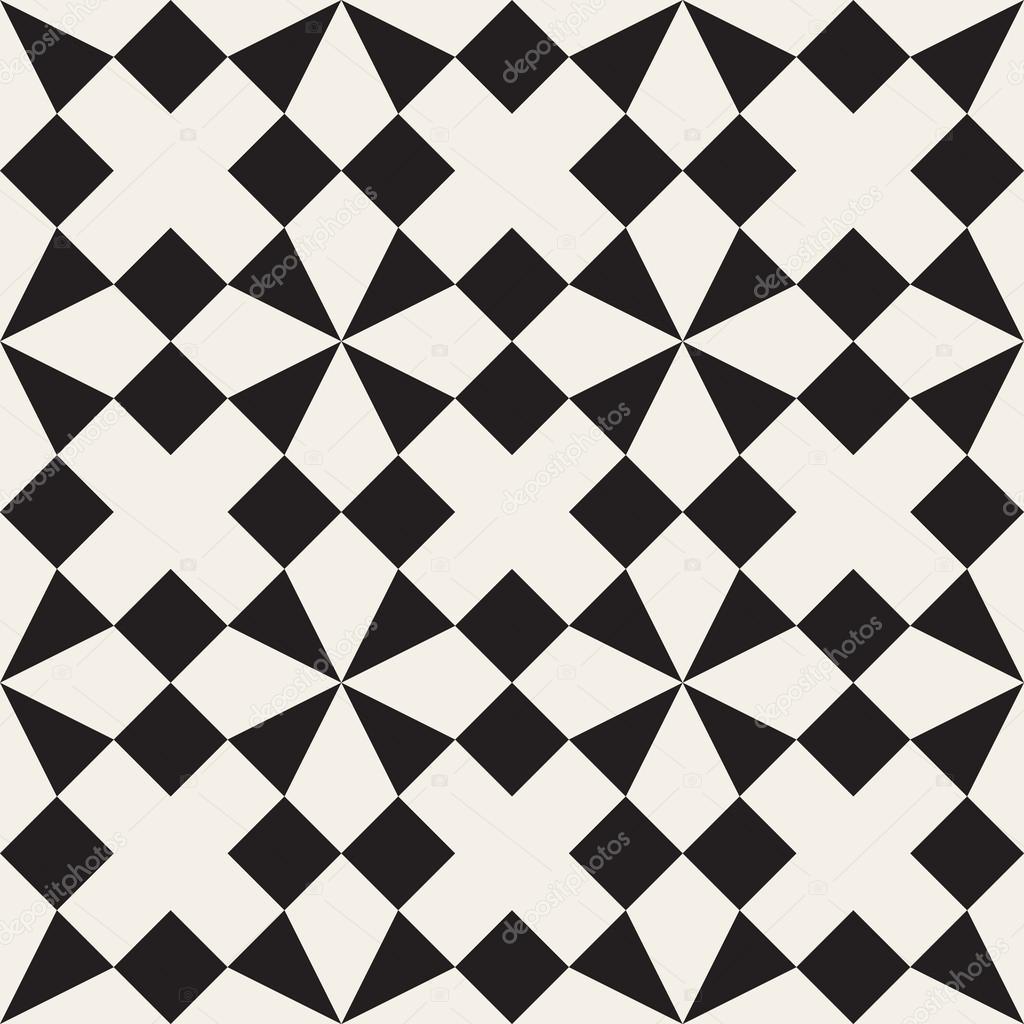 Vector Seamless Black and White Triangle Square Geometric Tessellation ...