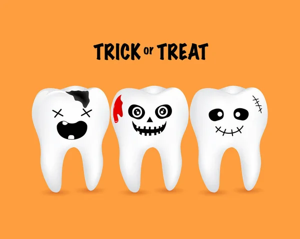 Funny Cute cartoon tooth characters, Tooth with blood. Stock Vector ...