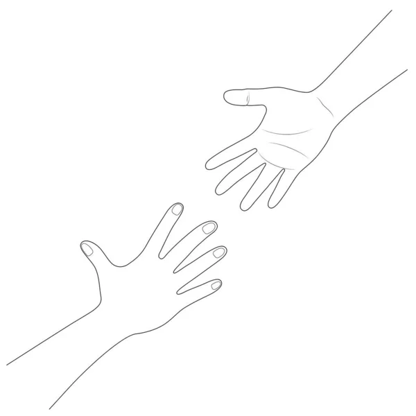 Helping Hand Outline Clip Art