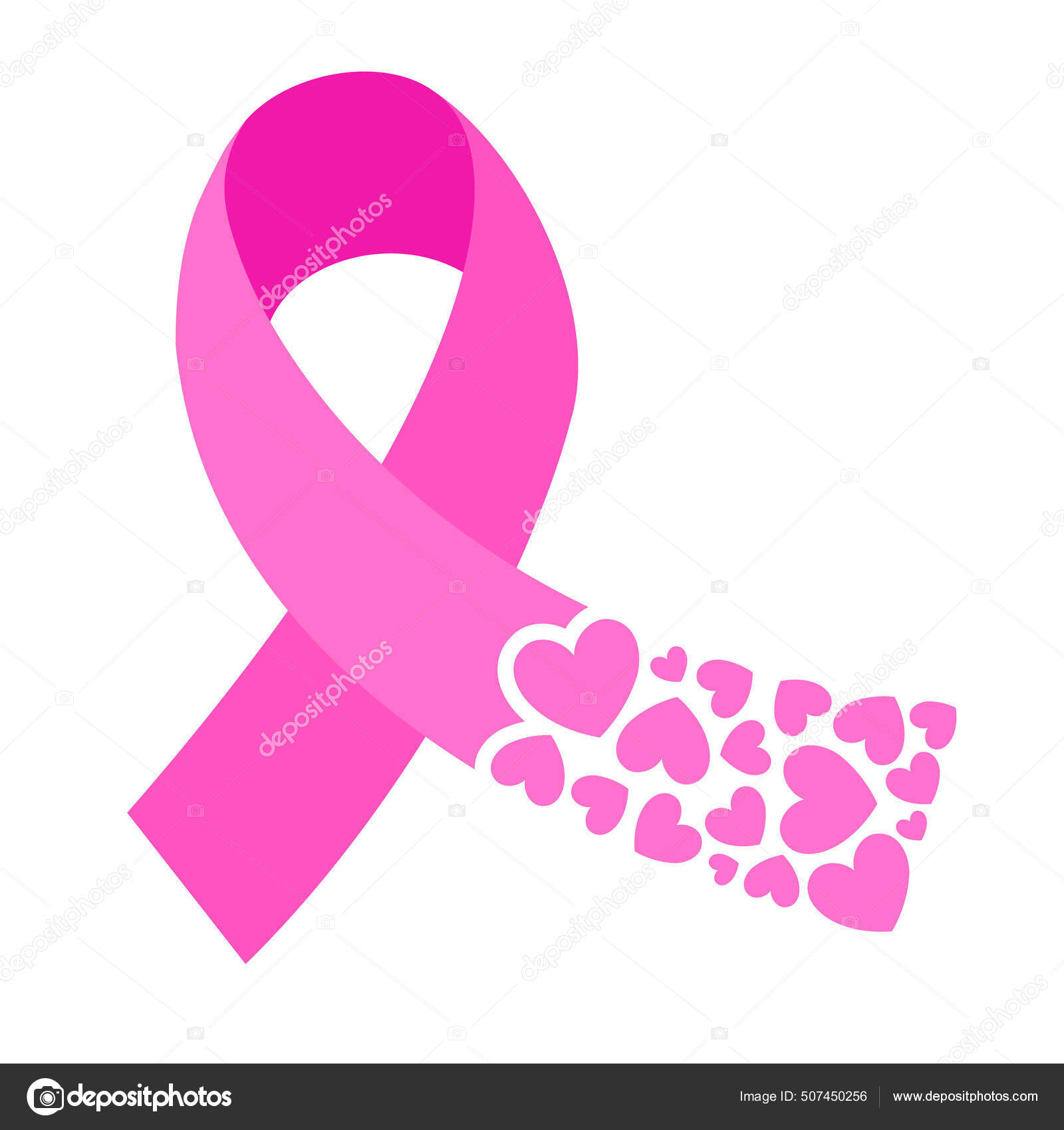 Pink Ribbon Symbol Design Heart Shape Breast Cancer Awareness Month Stock Vector by ©wowow 507450256