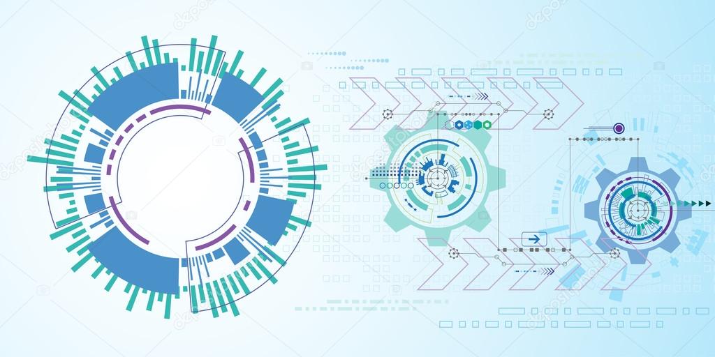 The background image shows the abstract concept of innovation and ...