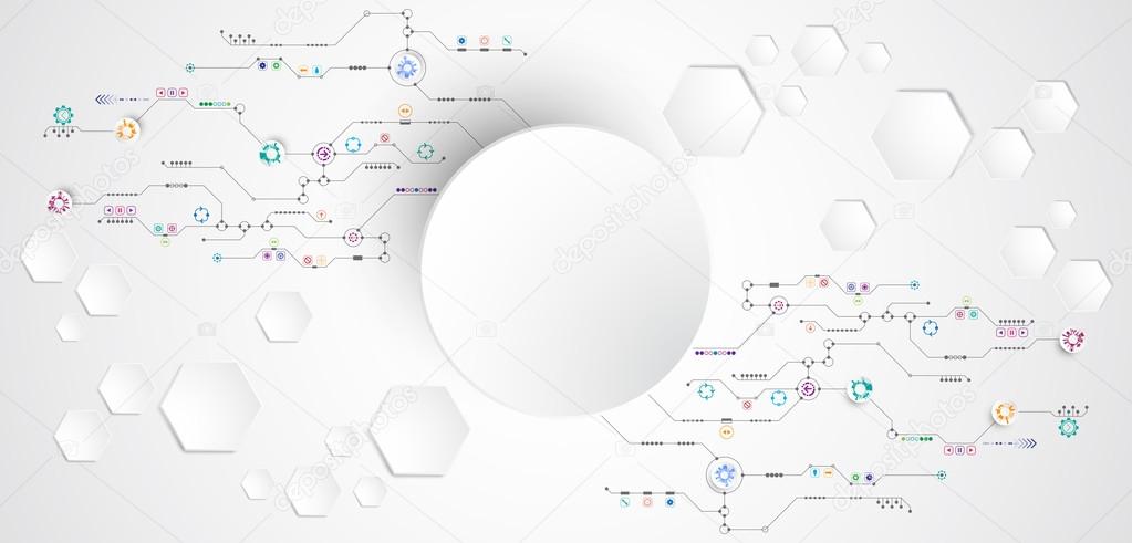 Vector abstract background shows the innovation of technology and ...