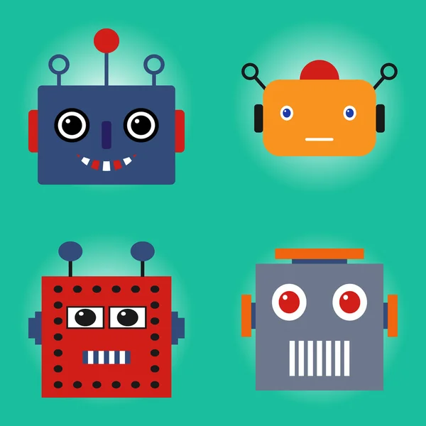 Cute robot face — Stock Vector © mhatzapa #38228849