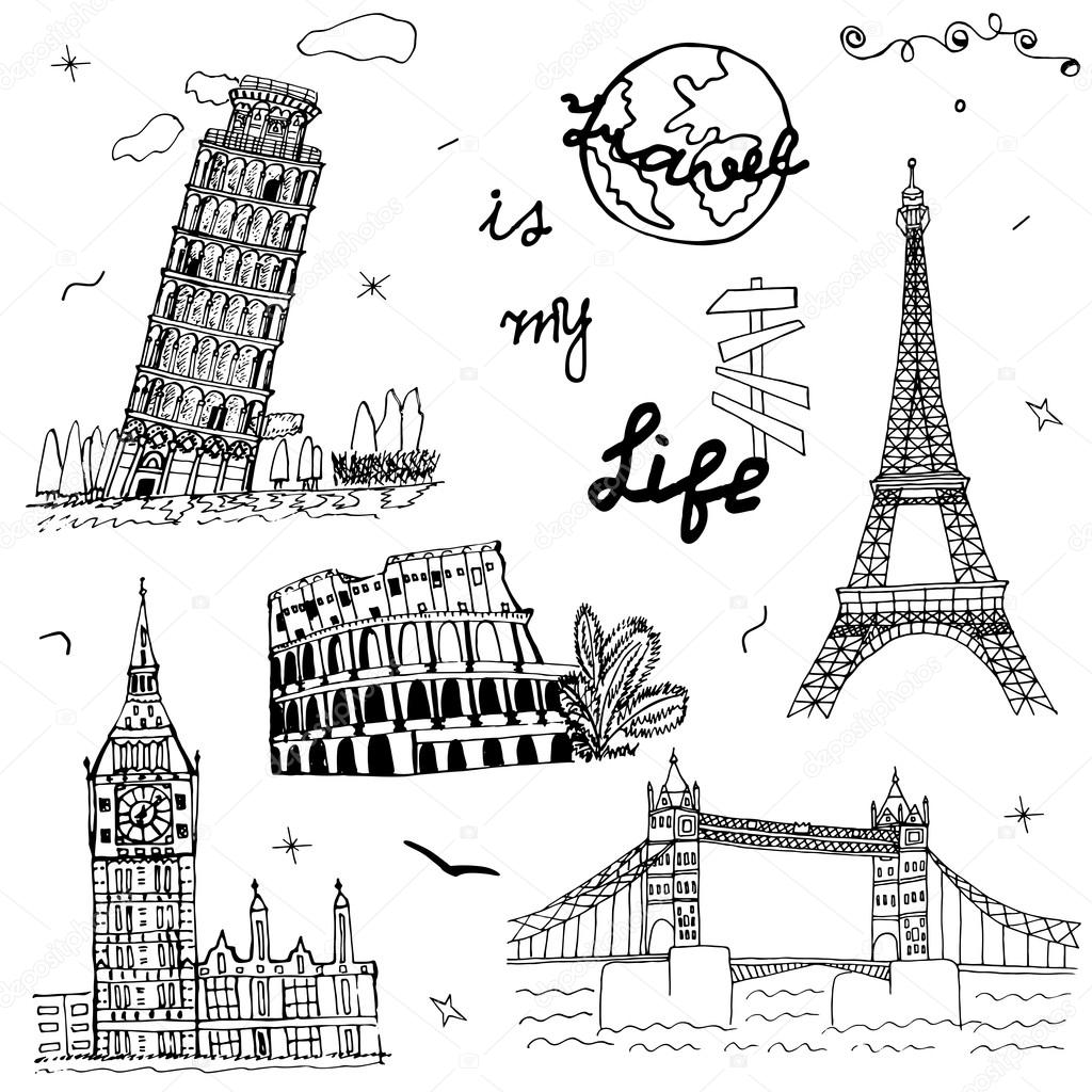 Hand drawn Europe architecture. Stock Vector Image by ©Insomnia_sky ...