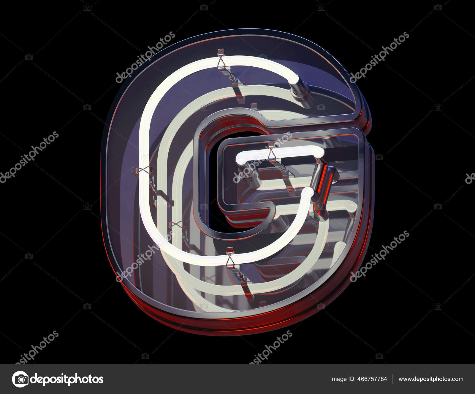Chrom Neon Spiegel Schrift Buchstabe – Stockfoto © vrender #466757784