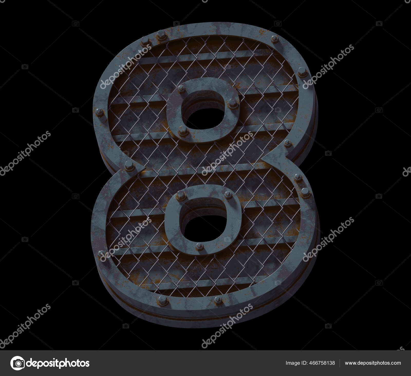 Heavy Metal Font Number — Stock Photo © vrender #466758138