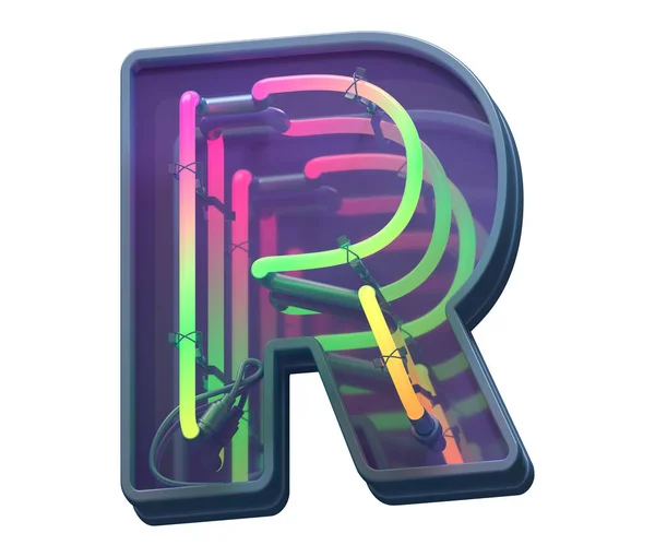 Plastic Neon Font Letter Rendering — Stock Photo © vrender #521679964