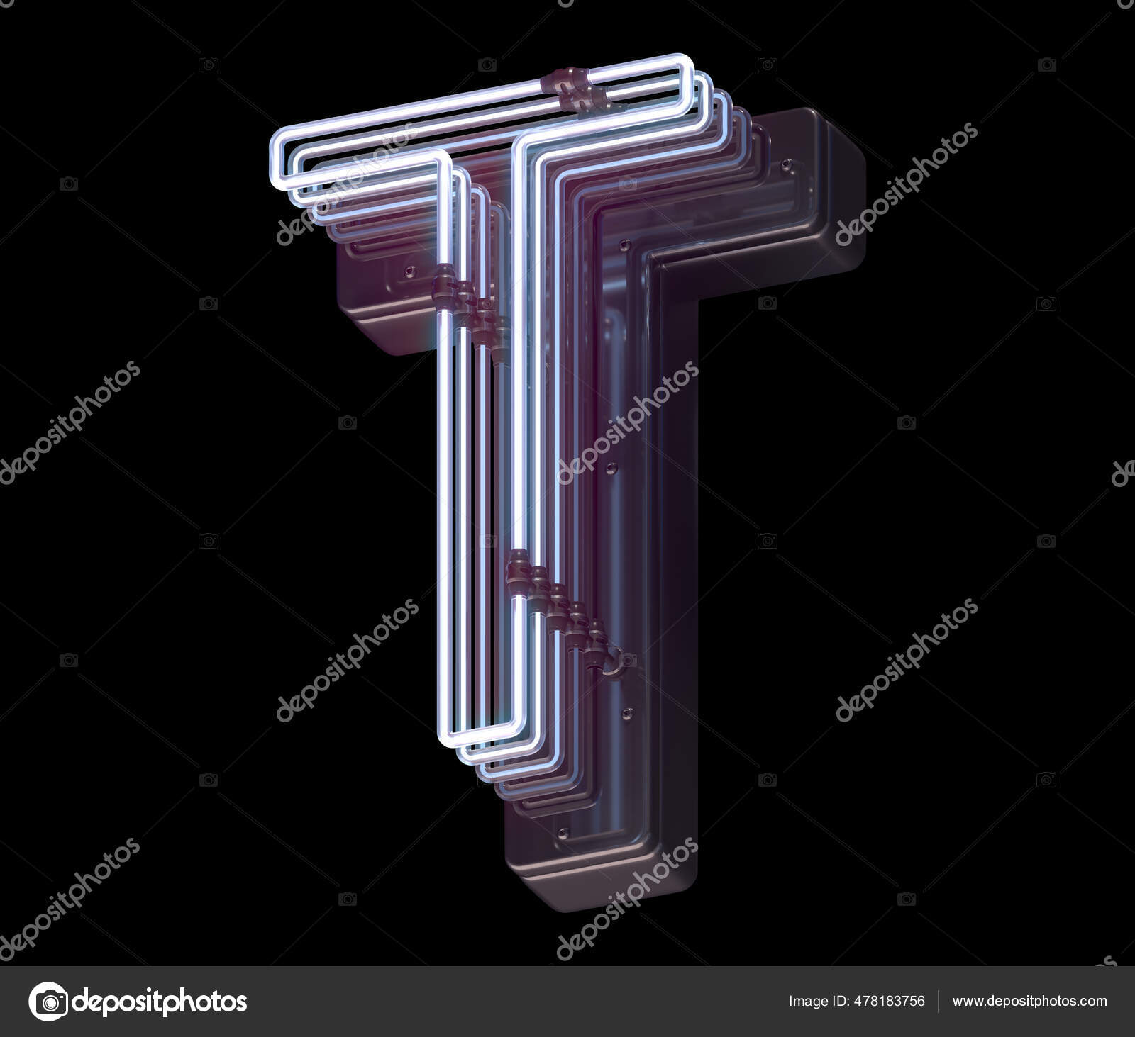 Letter Neon Light Font Stock Photo by ©vrender 478183756