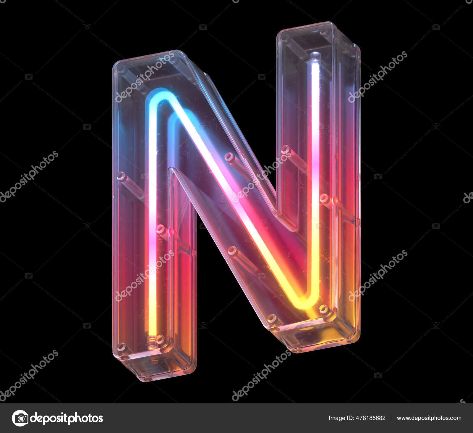 Letter Neon Light Font — Stock Photo © vrender #478185682