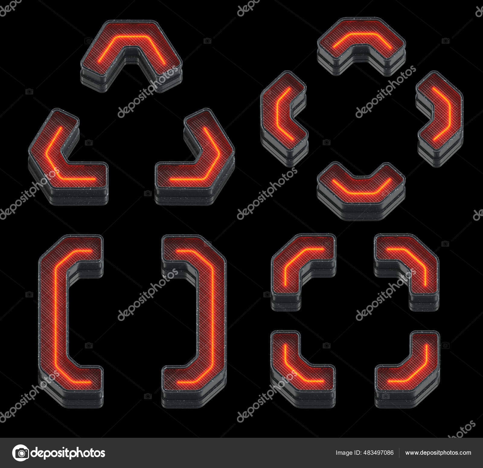 Neon Signs Black Background — Stock Photo © vrender #483497086