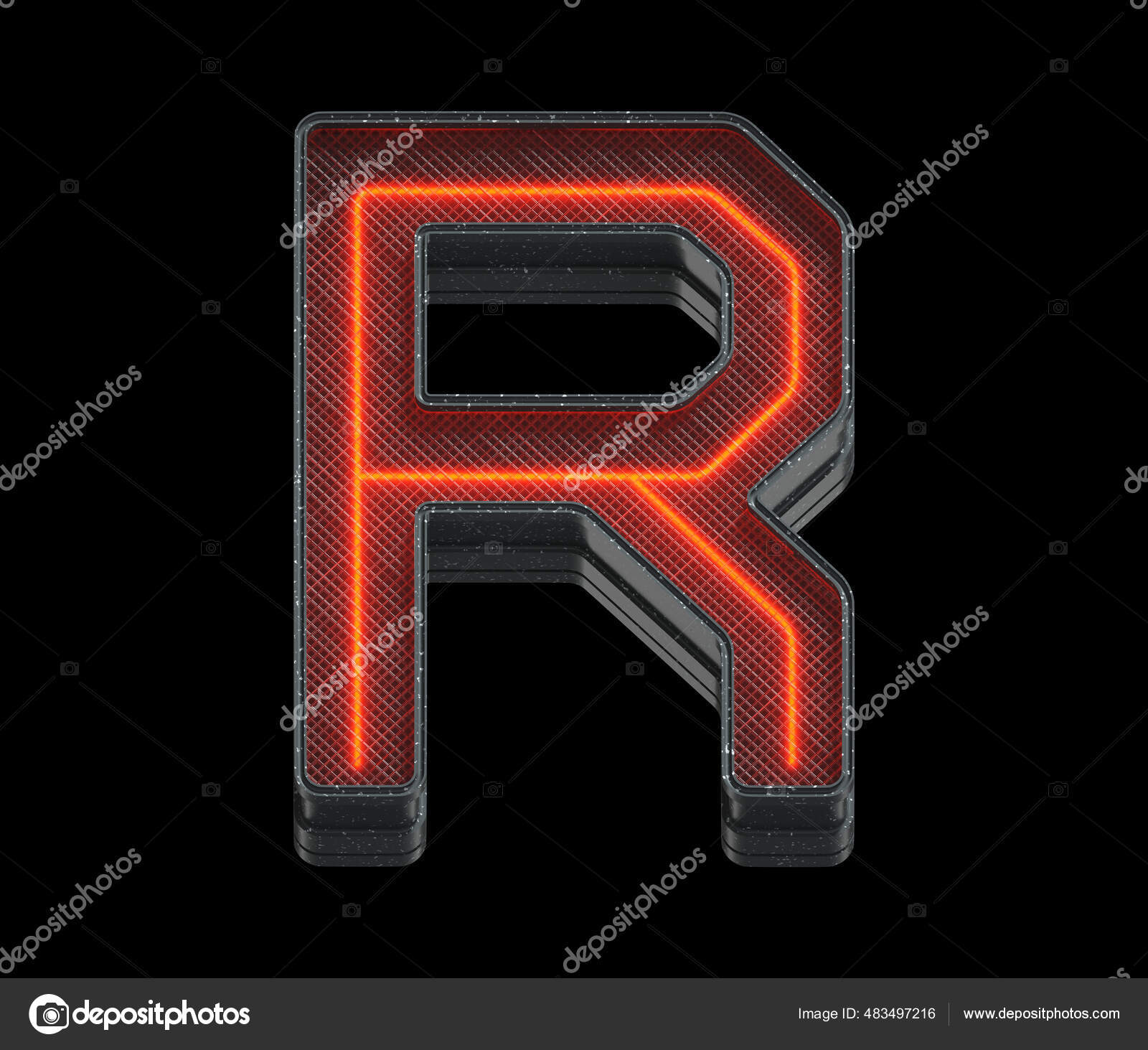 Letra Neon Light Fonte — Foto © vrender #483497216