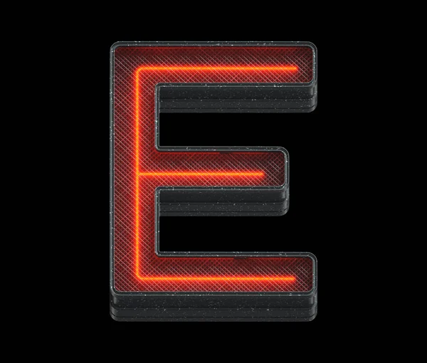 Letter Futuristic Metal Font Light Neon Rendering Stock Photo by ...