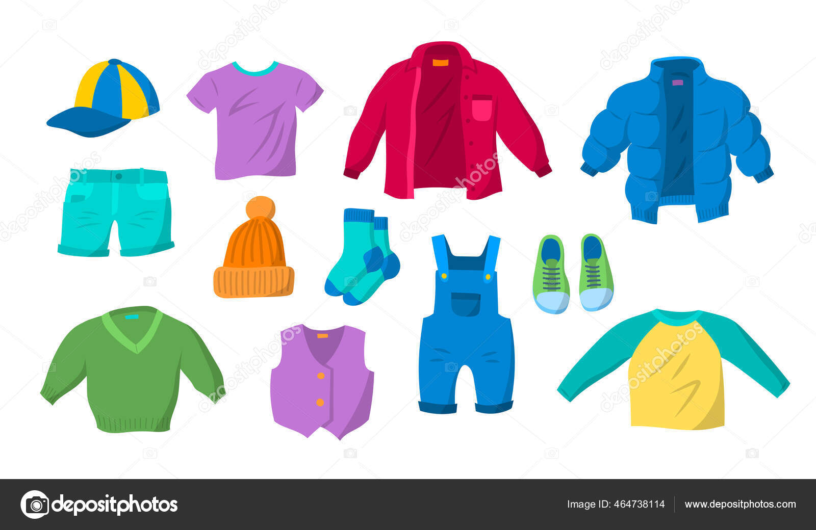 Cartoon Color Clothes Boys Icon Set. Vector Stock Vector by ©bigmouse ...