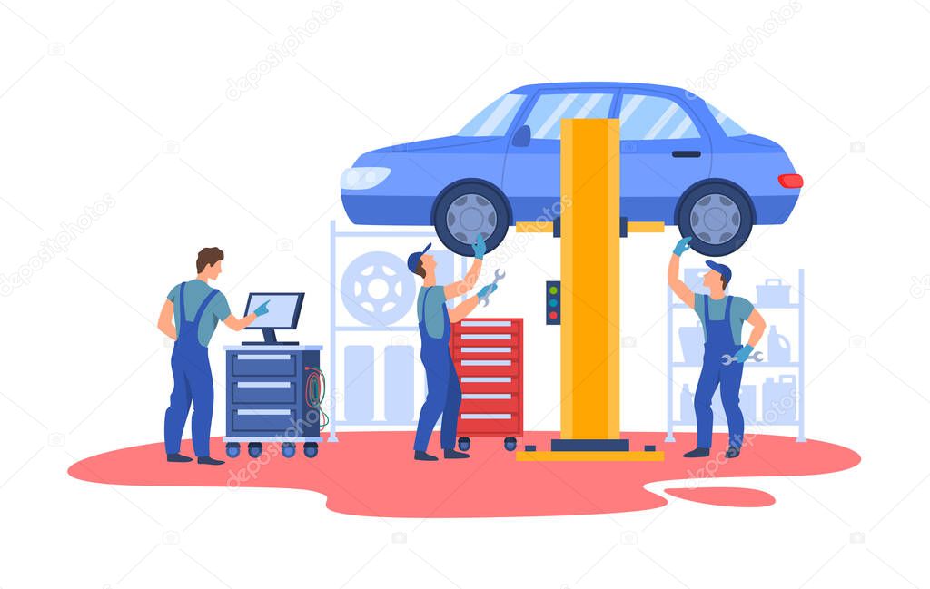 Personajes de dibujos animados de color de las personas y el servicio ...