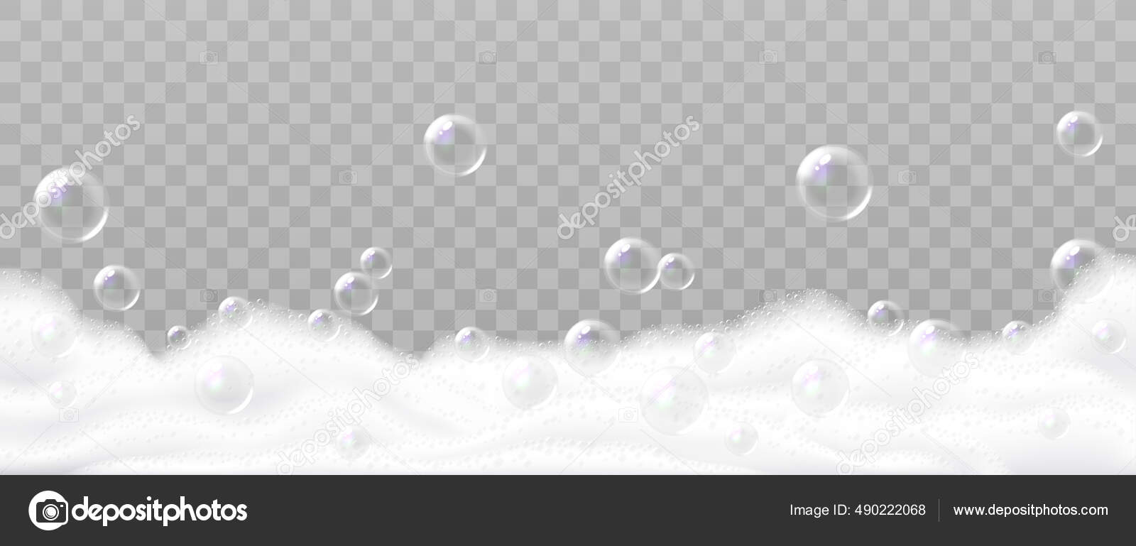 Realista detallada 3d burbujas de espuma blanca. Vector Vector de stock ...