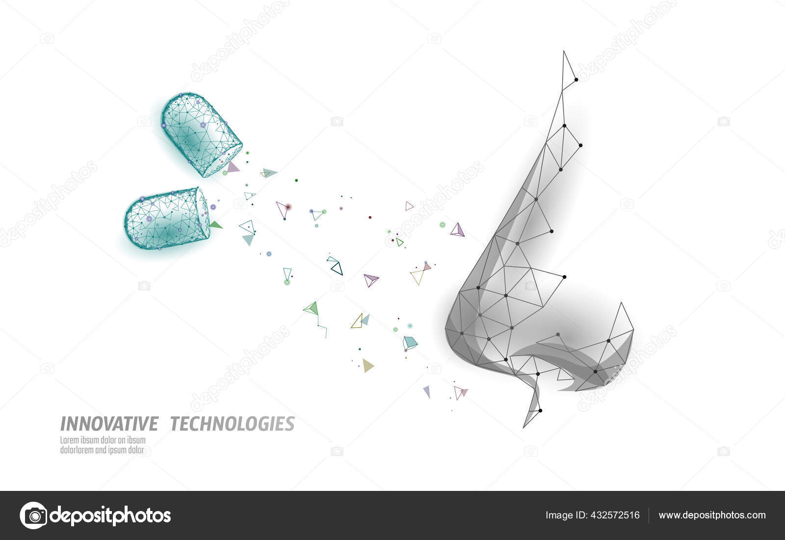 Rhinitis nose low poly . Treatment medicine coryza. Pharmacy runny nose ...