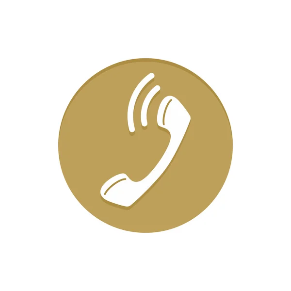 Gold phone call icon Vector Images | Depositphotos