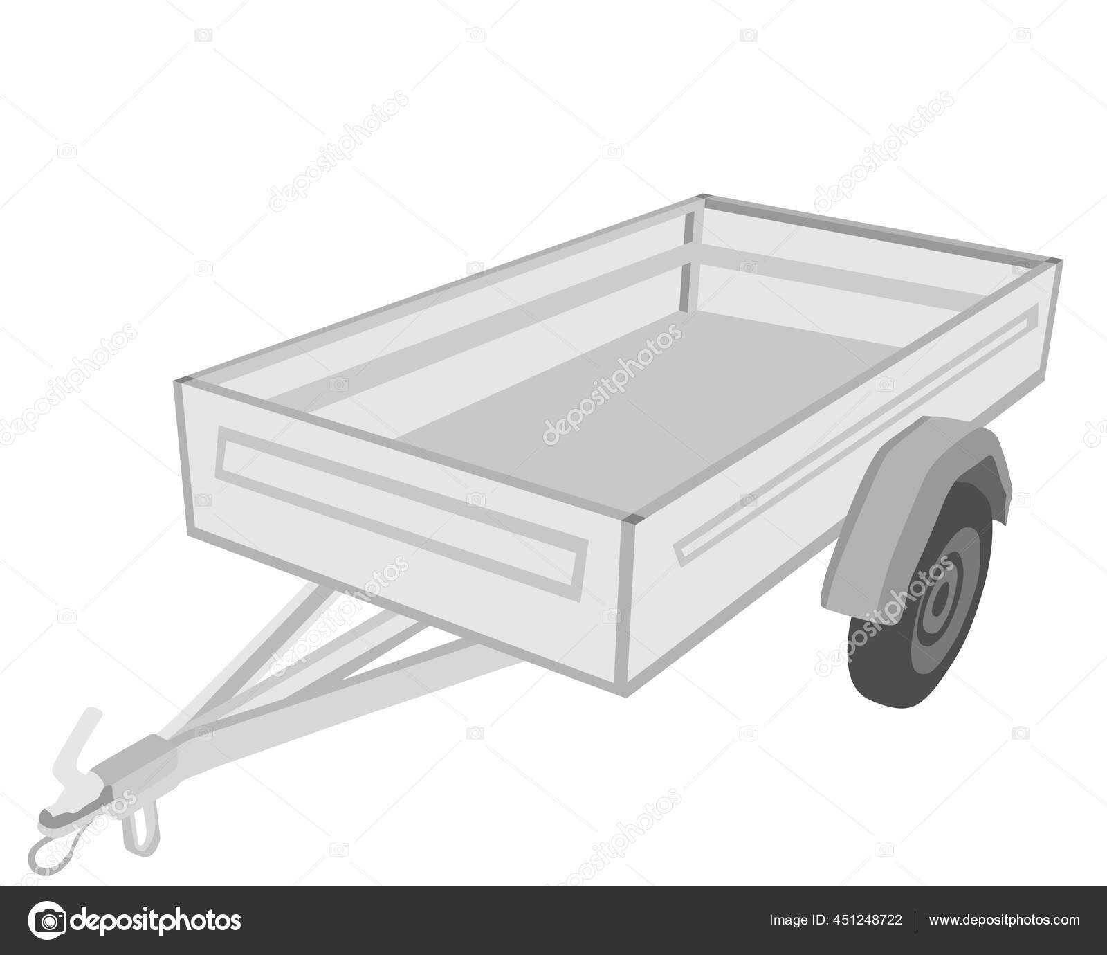 Open Car Trailer Vector Illustration Isolated White Background Trailer ...