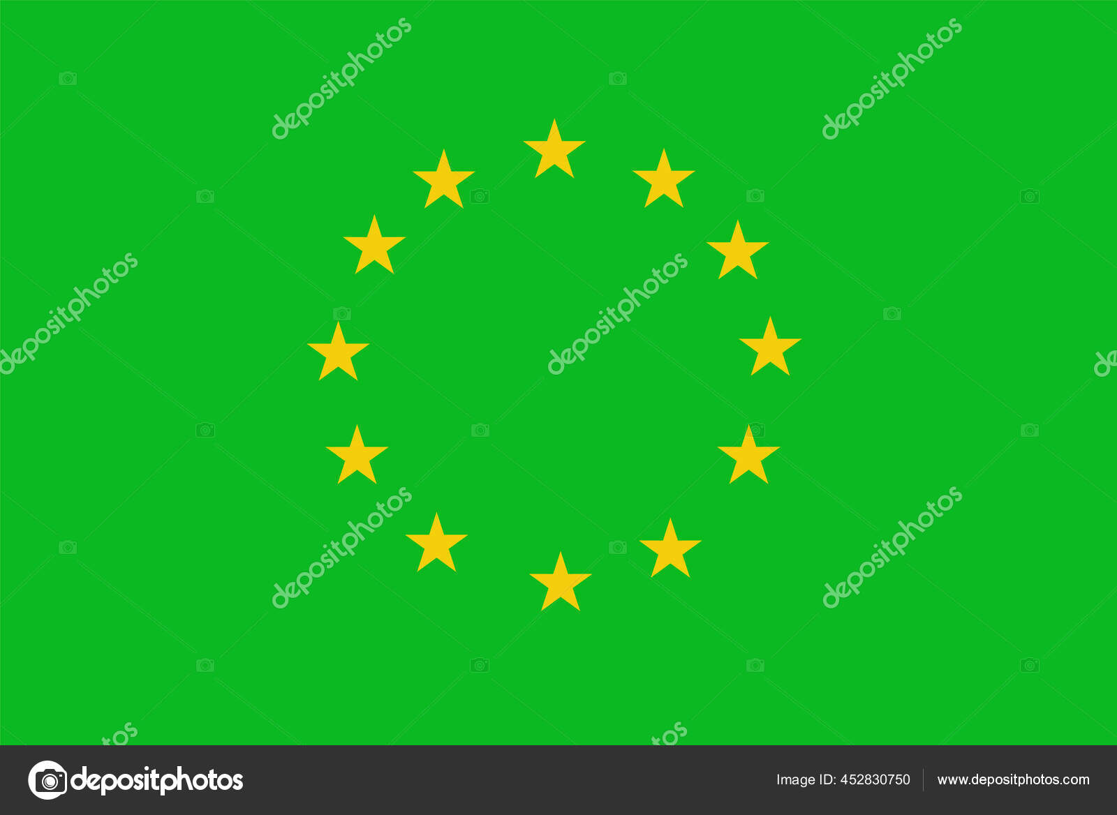 Europe Union Ecology Flag Vector Illustration Green Energy Nature ...