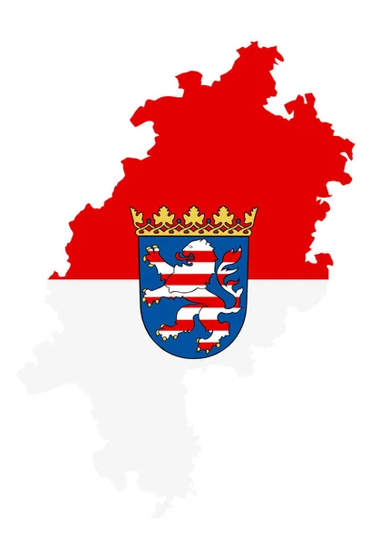 Hessen mapa y bandera vector silueta ilustración aislada en el fondo ...