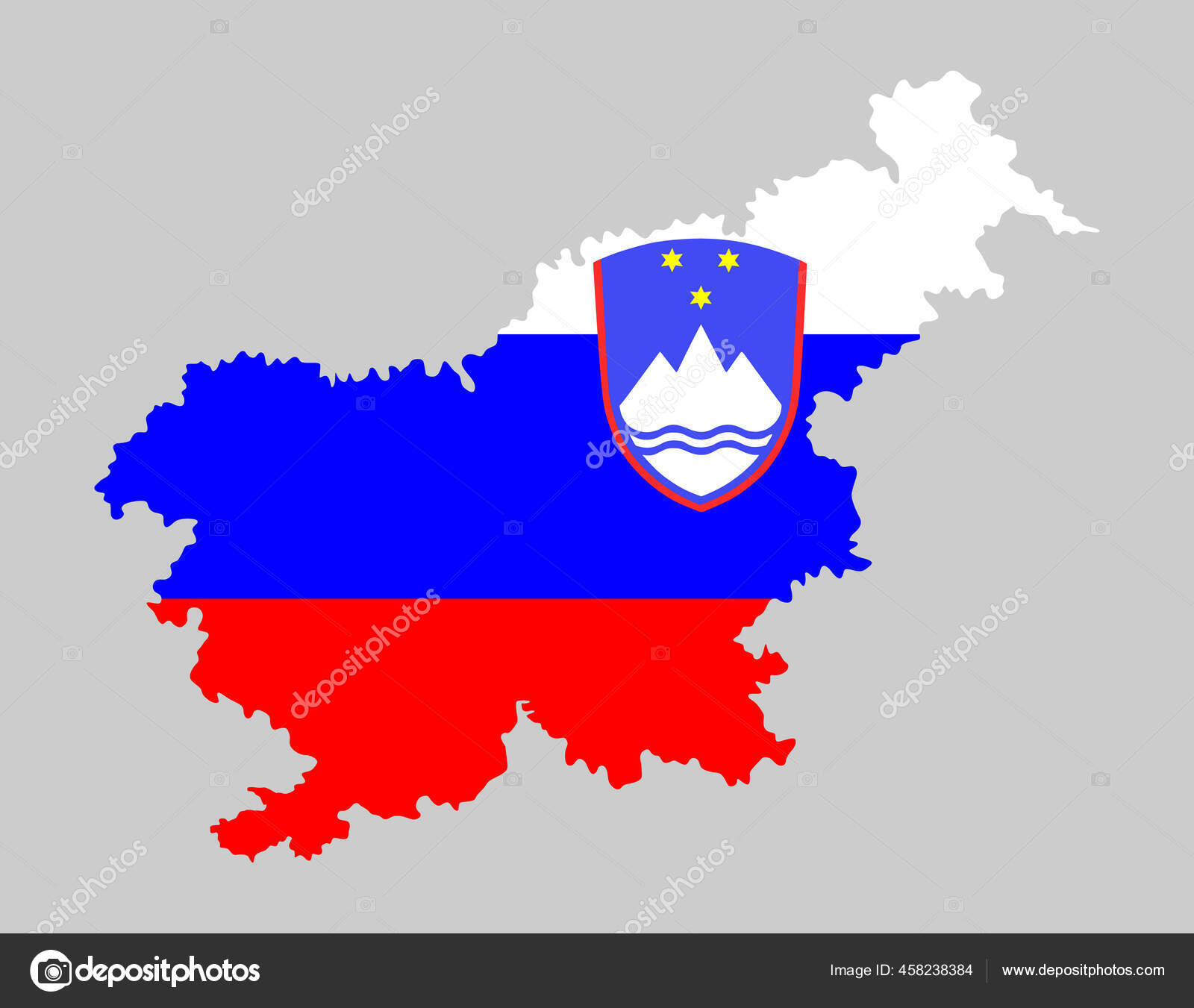 Slovenia Vector Map Flag Silhouette Illustration Isolated Background ...