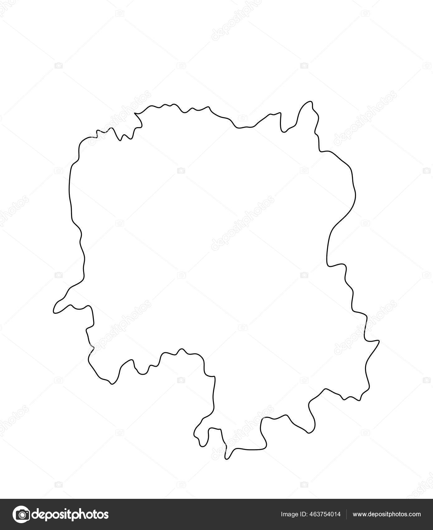 Province Hunan Map Vector Silhouette Illustration Isolated White ...