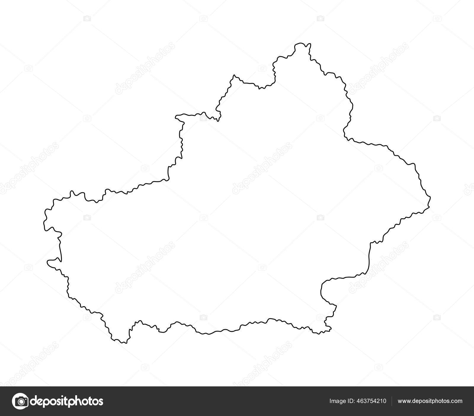 新疆地图矢量轮廓图以白色背景为孤立背景 中国地区地图 新疆边疆等高线图 图库矢量图©Dovla982 463754210