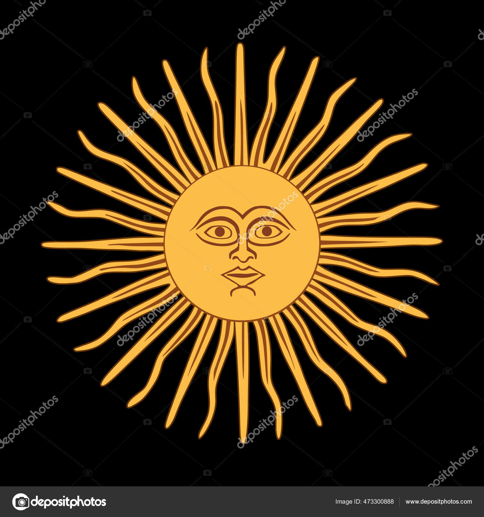 Simbolo Do Deus Sol Inti O Deus Inca Do Sol. Inti: Vetor Stock (livre