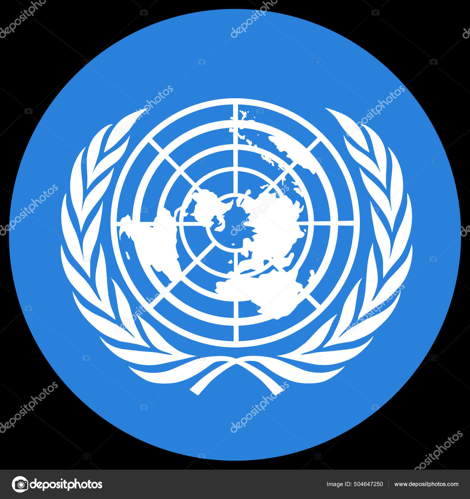 Circle United Nations Flag Vector Illustration Símbolo Placa Onu vector ...