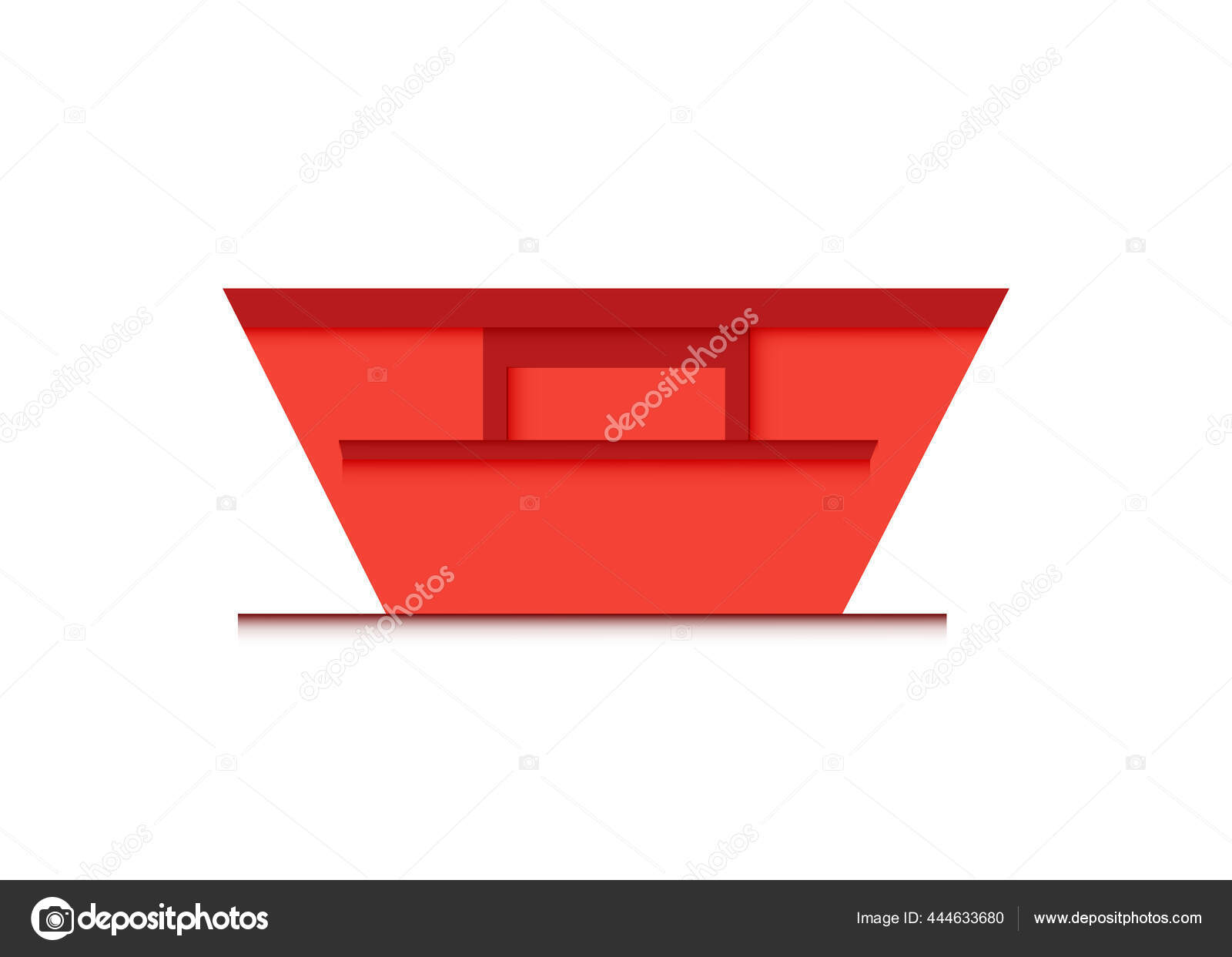 Skip bin is a large open-topped waste container. red skip vector icon ...