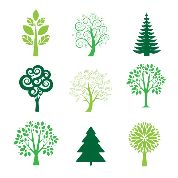 Stylized tree icon set — Stock Vector © Oksana6299956 #120494762