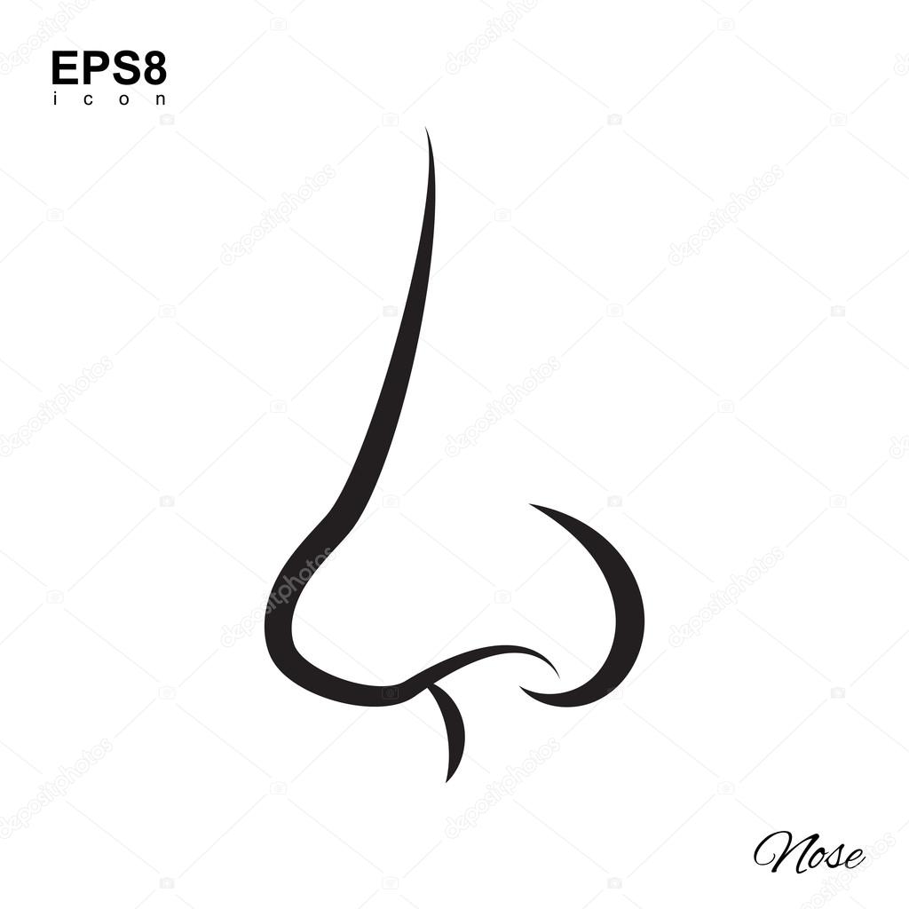 Nasensymbol auf weißem Hintergrund - Vektorgrafik: lizenzfreie Grafiken ...