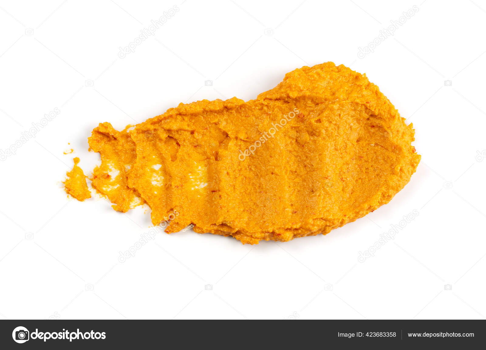 Orange Hummus Smear Isolated Spicy Tahini Spread Tomato Chutney Squash ...