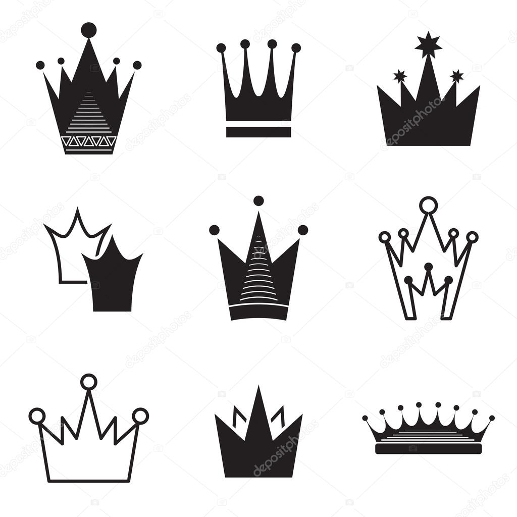 Simple crown icon set Stock Vector by ©Artem_Stepanov 120579510