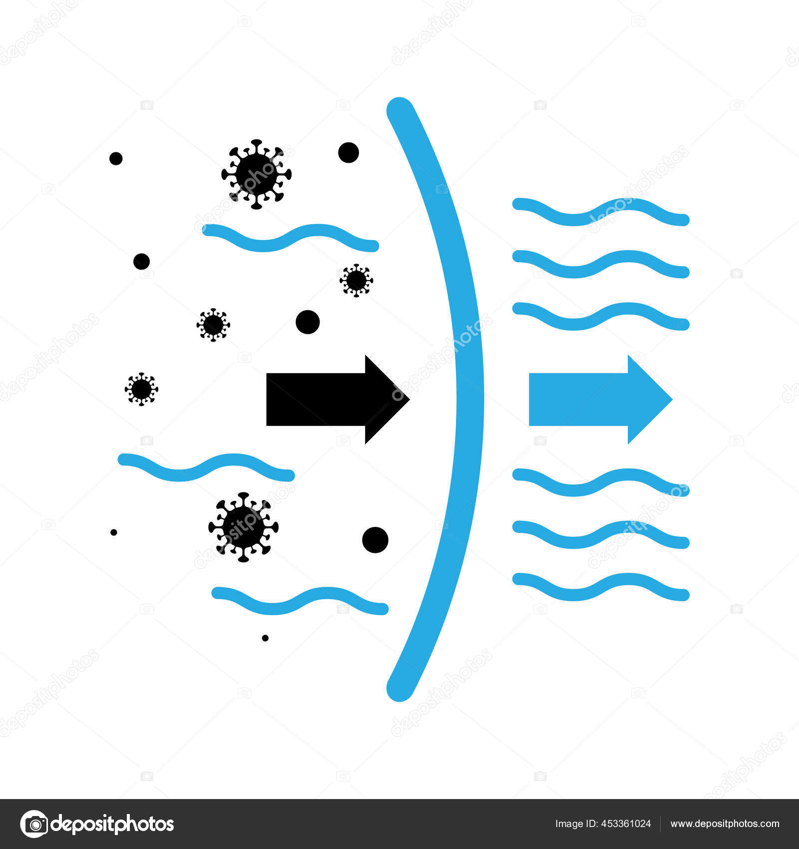 Ícone Filtro Símbolo Filtração Hepa Sinal Filtro Poeira Silhueta ...
