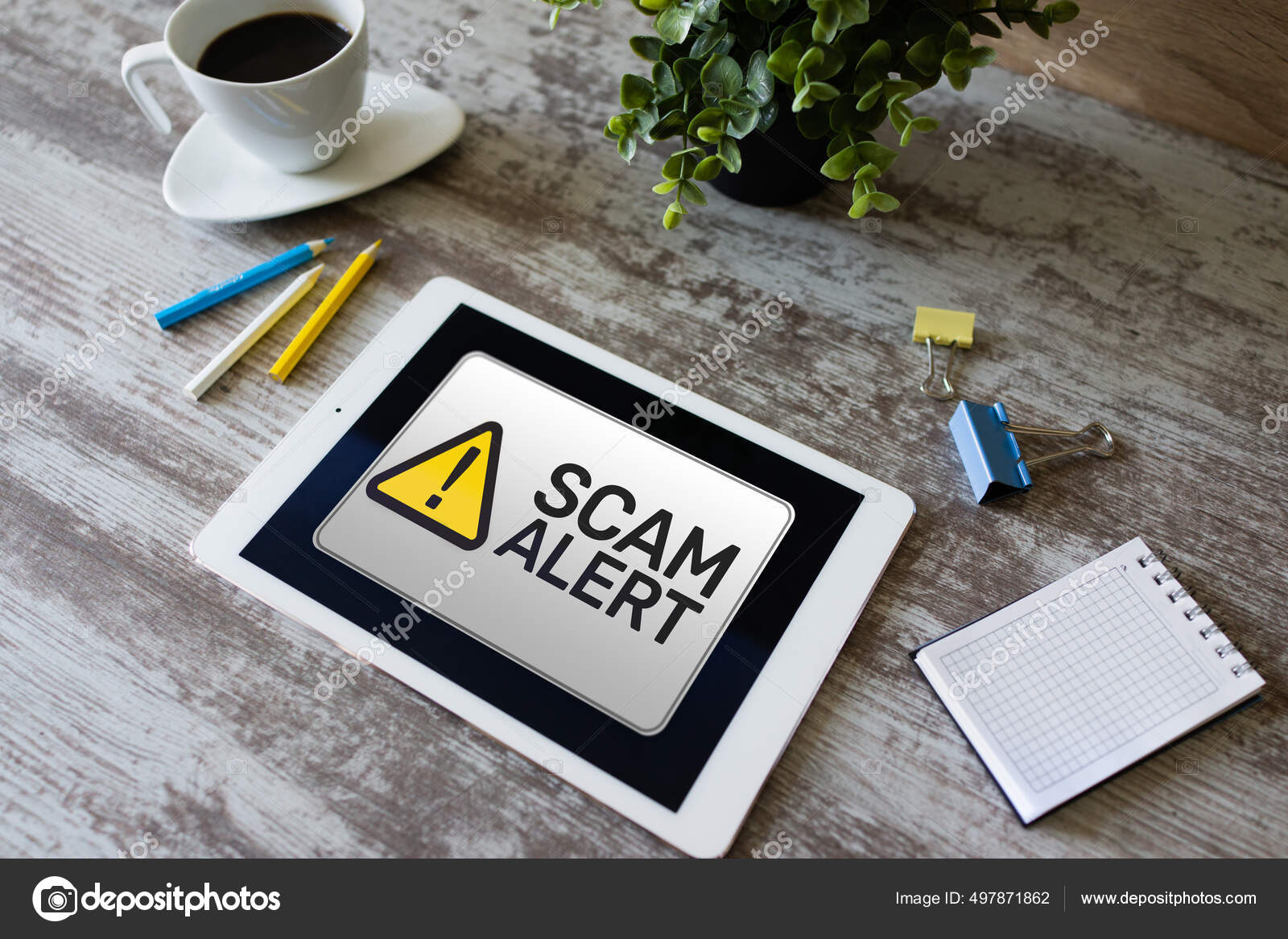 Scam alert detecting warning. Notification on device screen — Stock ... Scam alert detecting warning. Notification on device screen — Stock ...