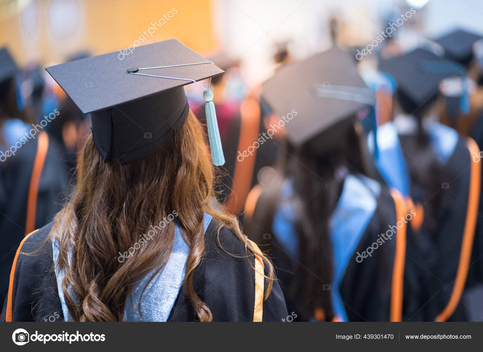 Rearview University Graduates Line Degree Award University Graduation ...