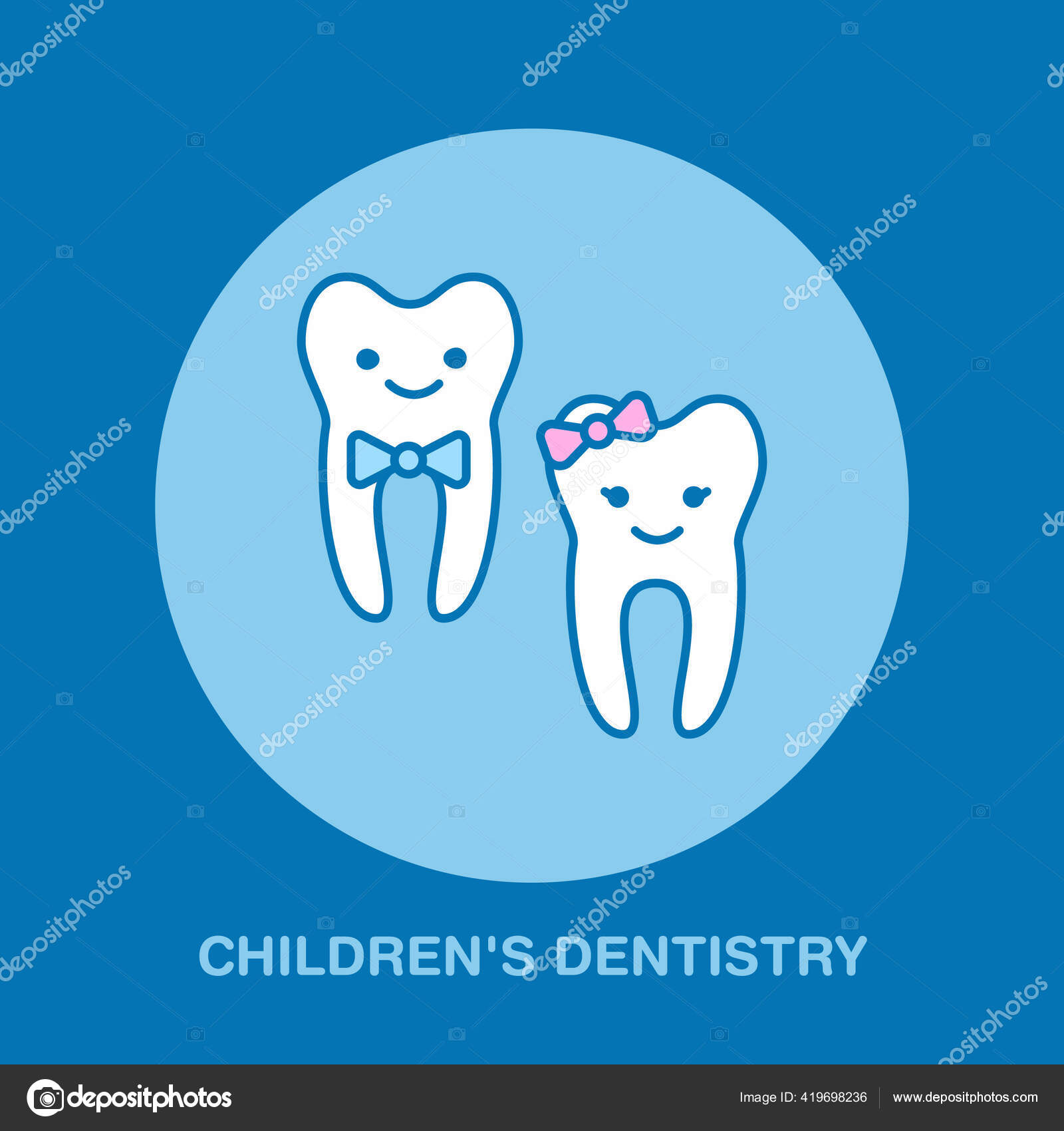 Children Dentistry Orthodontics Line Icon Dental Care Sign Smiling ...