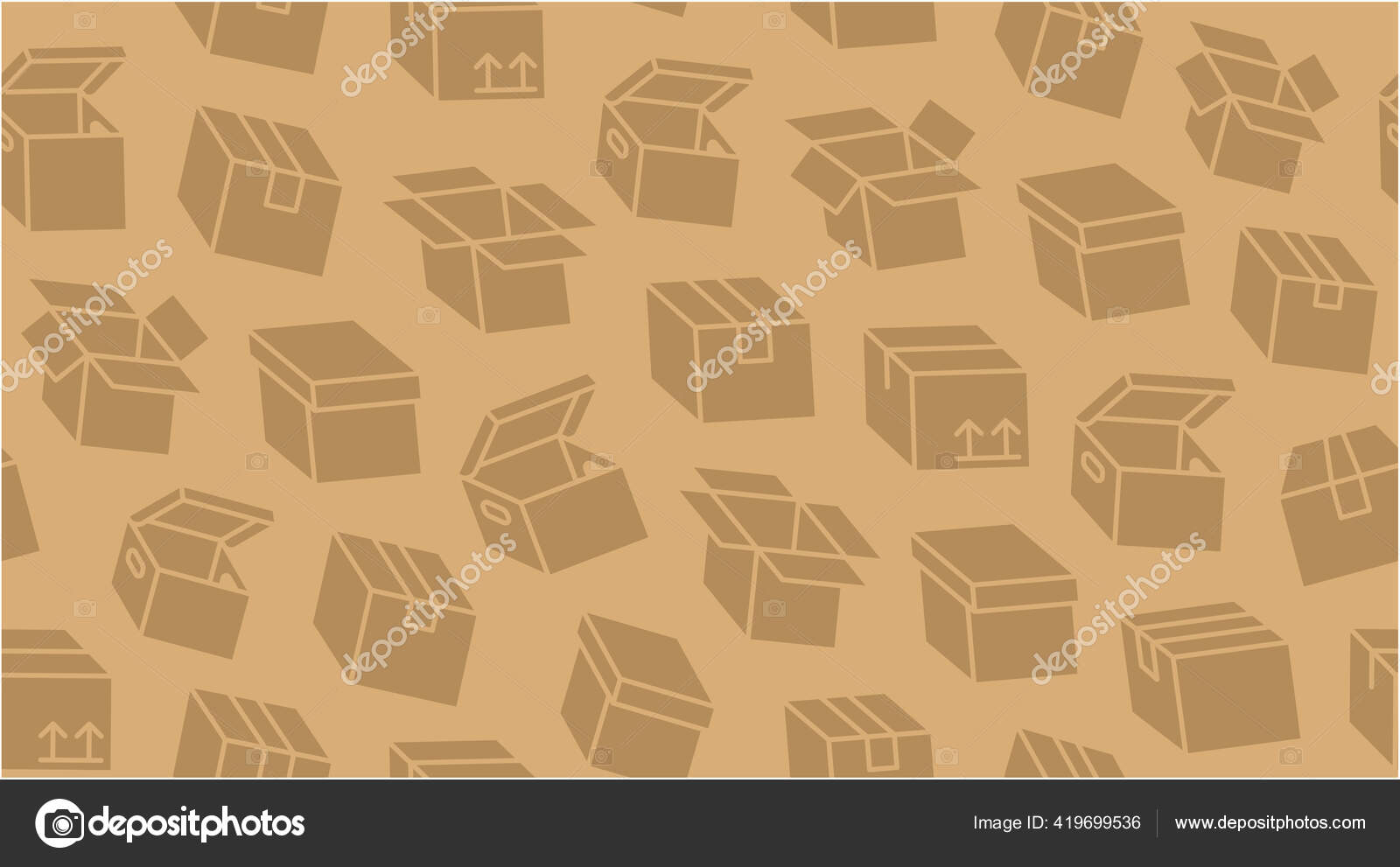 Delivery Box Background Cargo Package Seamless Pattern Various Open ...