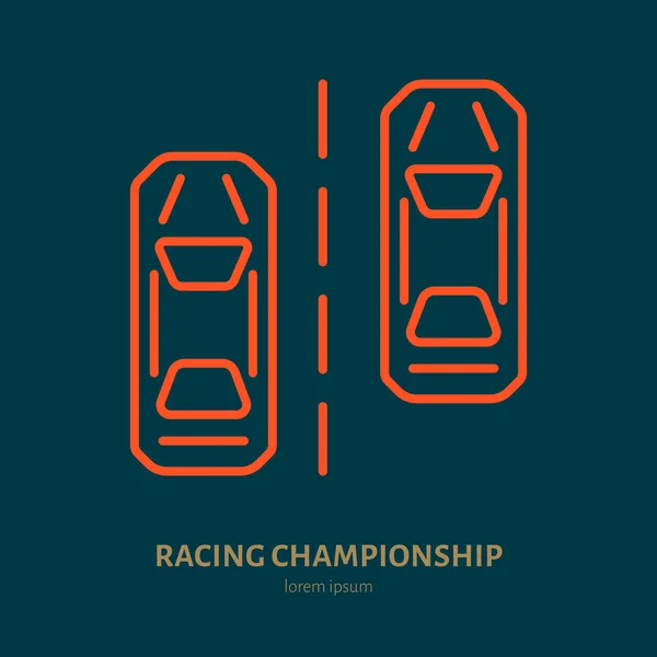 Racing Sport Car Vector Line Icon Speed Automobile Logo Driving Stock ...