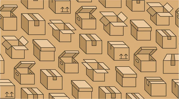 Delivery Box Background Cargo Package Seamless Pattern Various Open ...